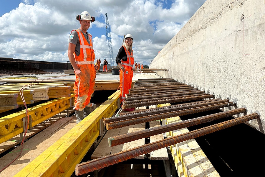 Widening Schiphol Bridge: precision drilling between parabolic tension ...